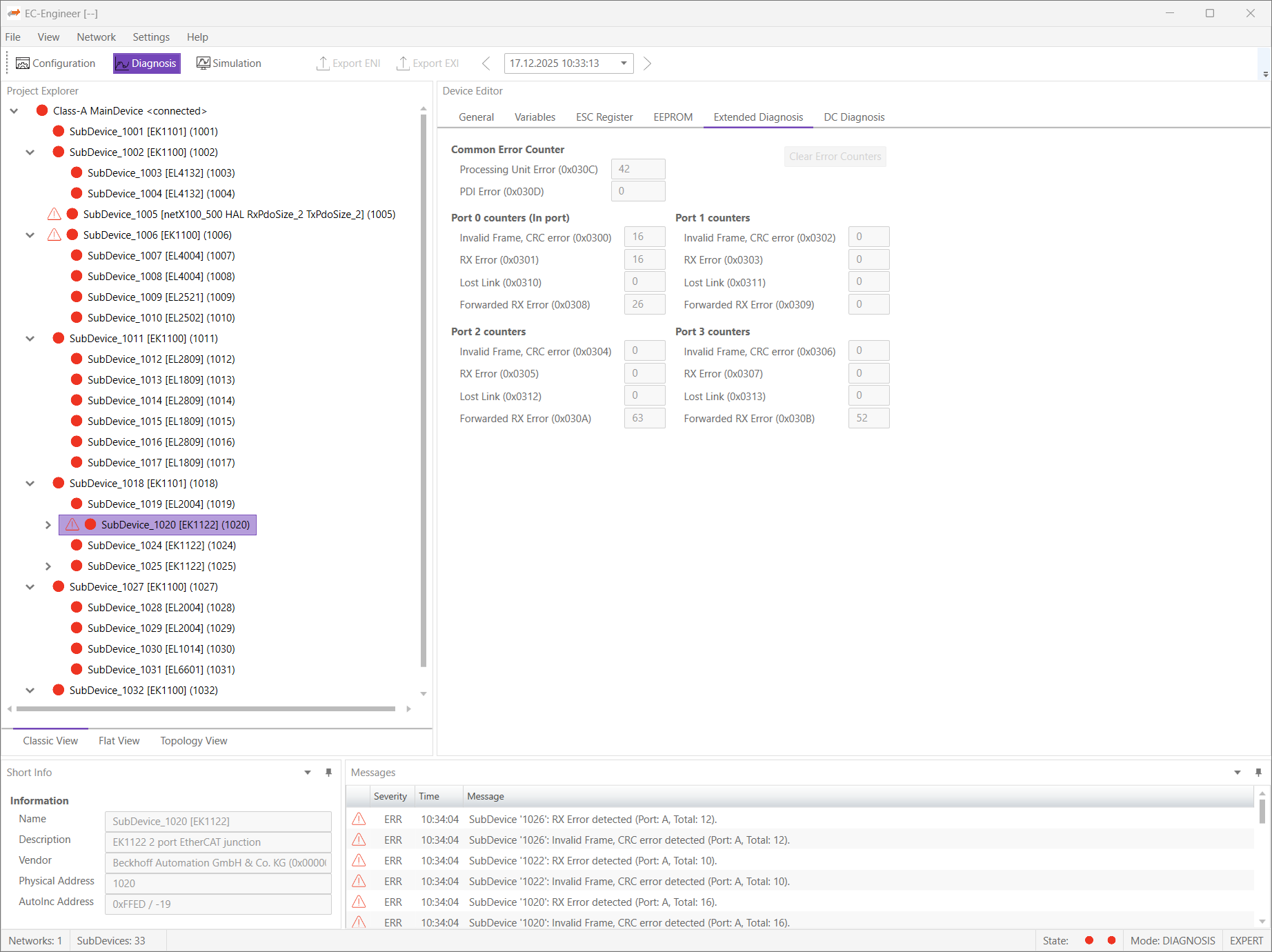 Investigating EtherCAT Communication Errors with EC-Engineer - acontis